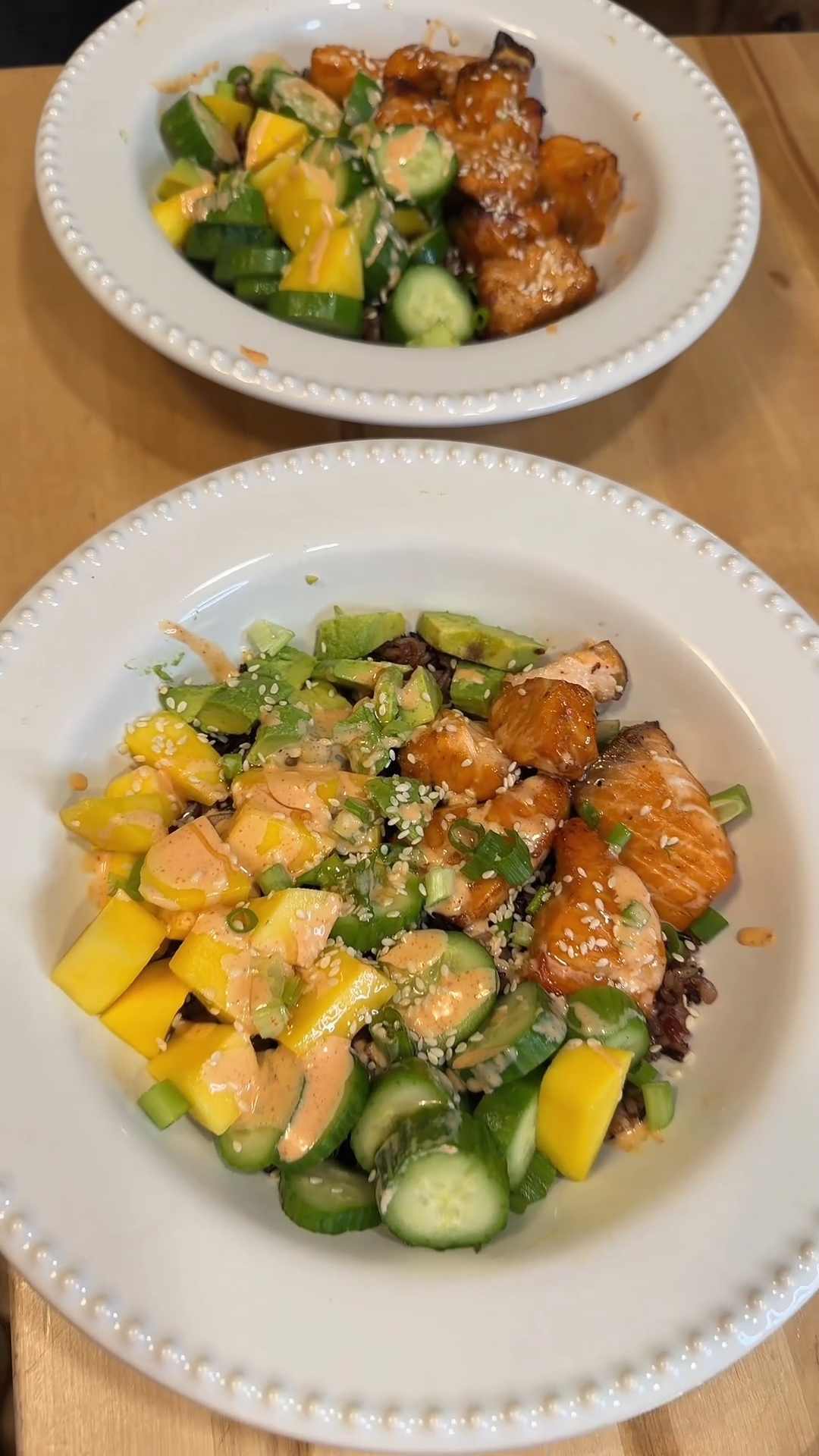 Brown sugar soy salmon bowl