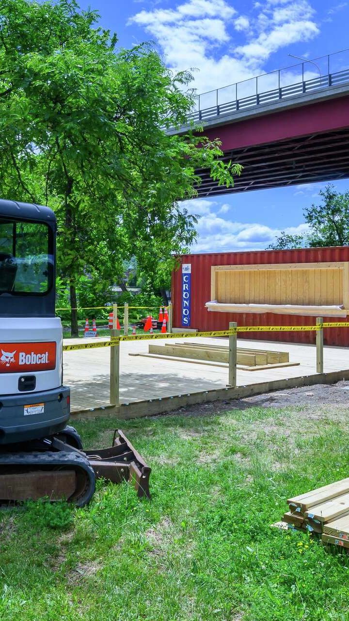 New bar under construction in Watervliet's Hudson Shores Park