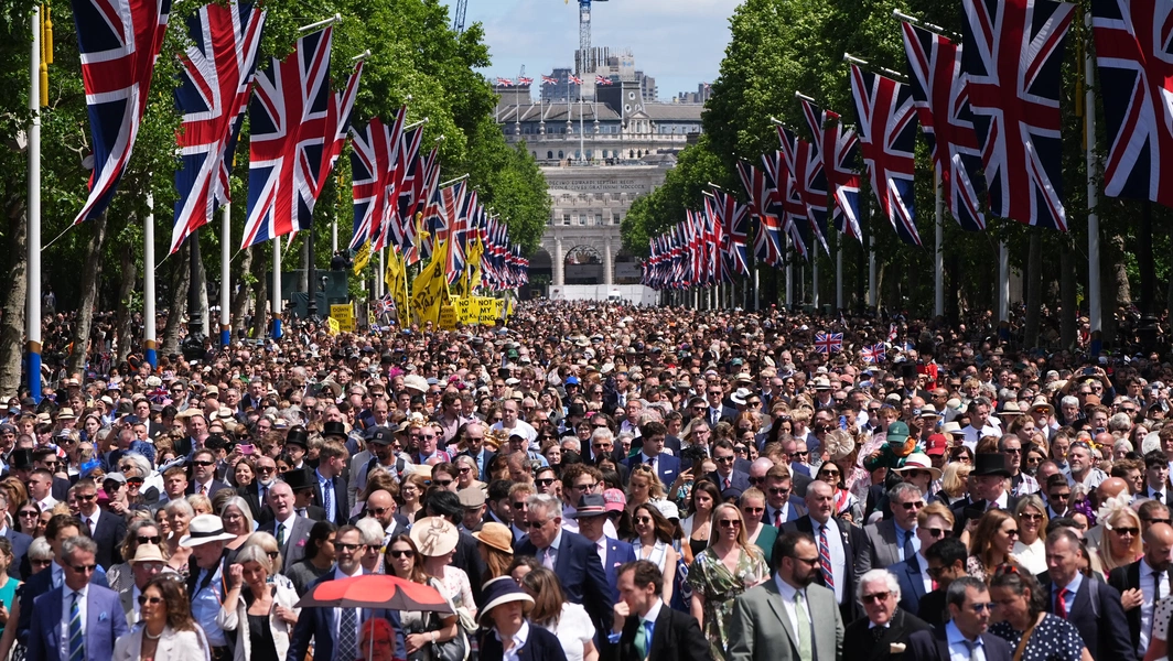 Protests and pageantry at Trooping the Colour 2026