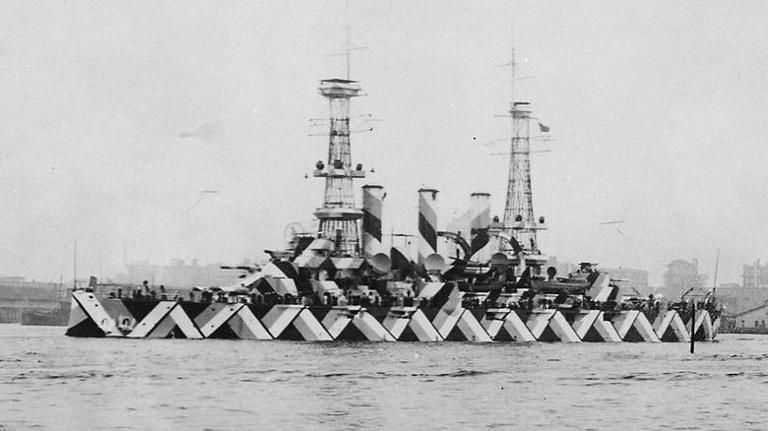 Three unusual camouflage patterns used by WWI naval vessels