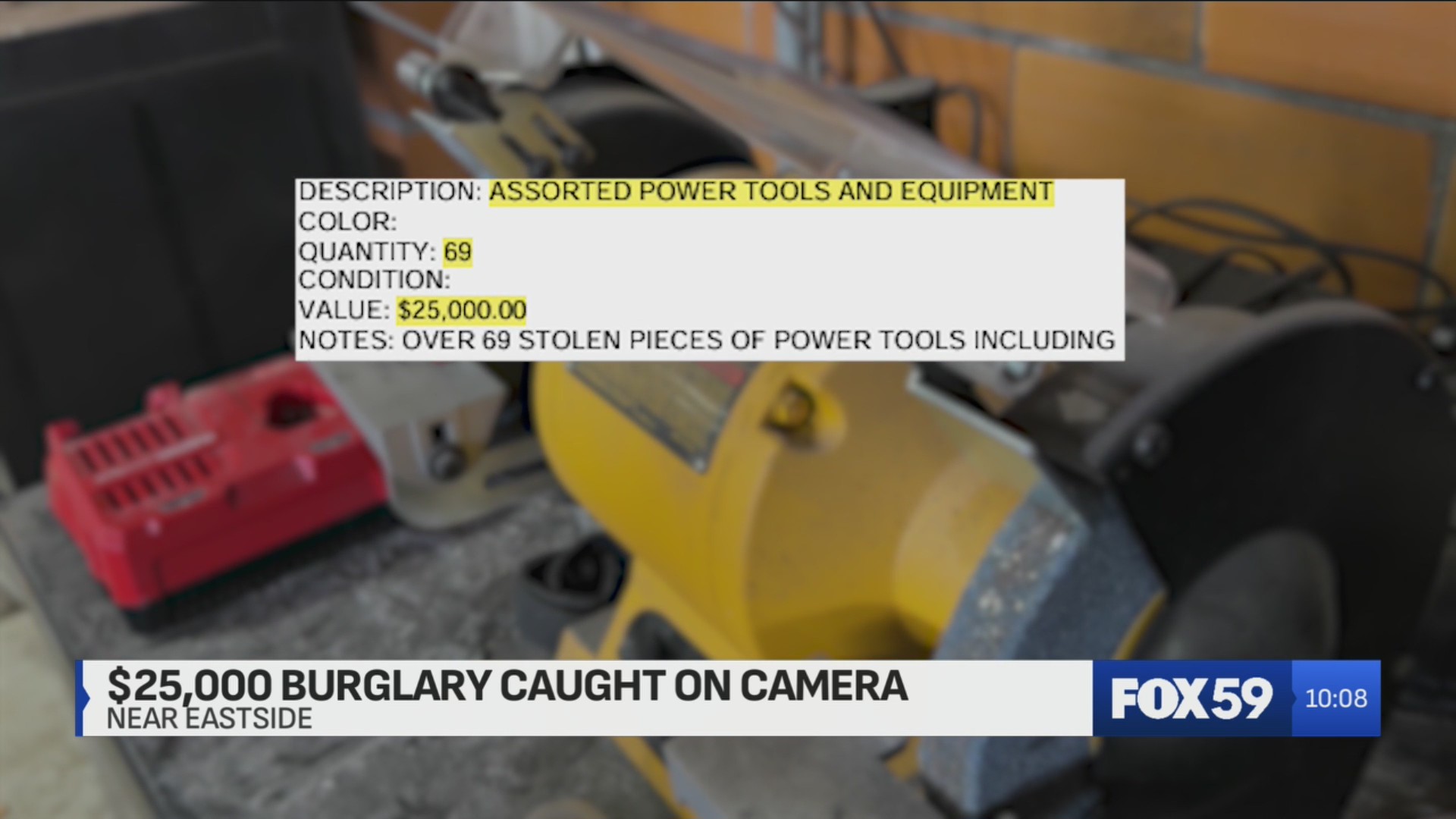 Over $25,000 in power tools stolen from Indy glass shop