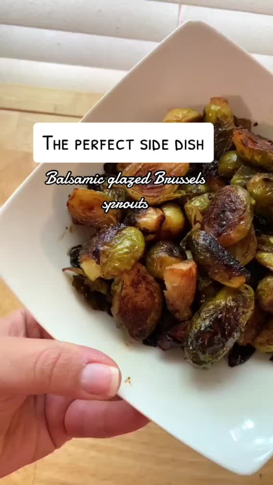 Simple healthy Brussels sprouts recipe with rich glaze