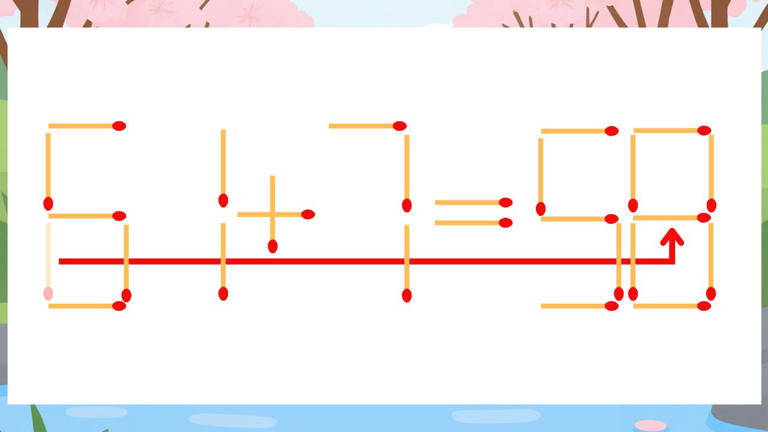 【マッチ棒クイズ】1本だけ動かして正しい式に：61+7=50?