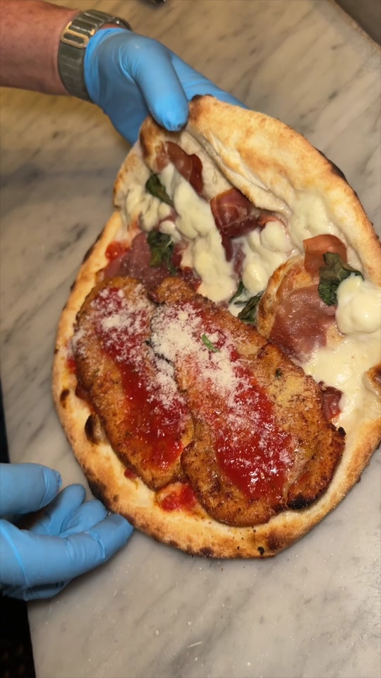Chicken parmesan pizza at Capizzi NYC experience