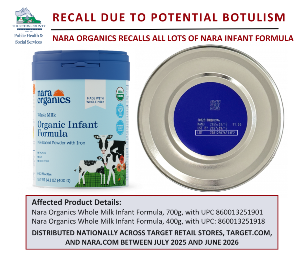 Thurston Co. baby hospitalized amid botulism outbreak. Nationwide ...