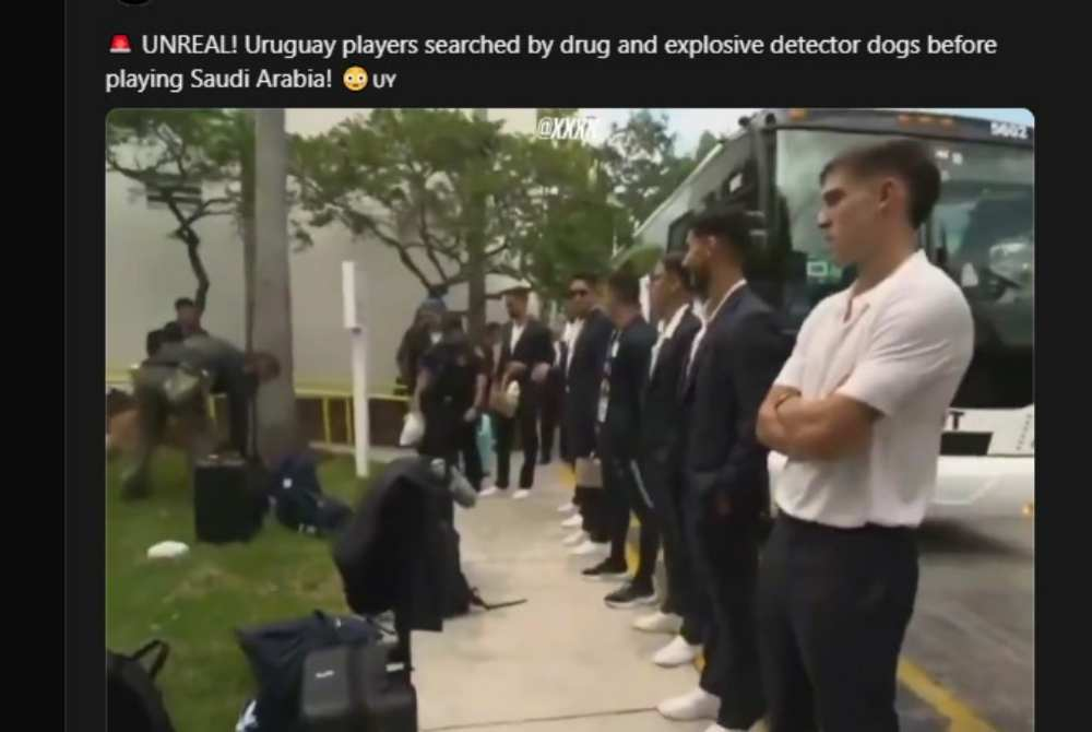 Uruguay's World Cup arrival goes viral after sniffer dogs inspect team ...