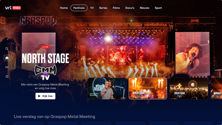 Graspop, Rock Werchter en Pukkelpop worden live uitgezonden op VRT MAX