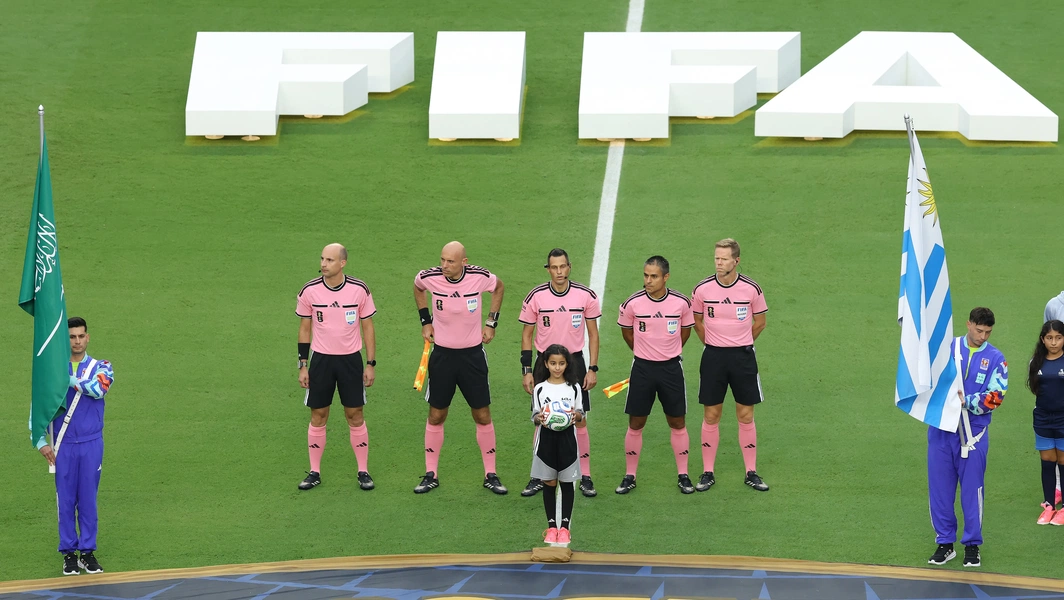 World Cup referees wear pink in Miami tribute