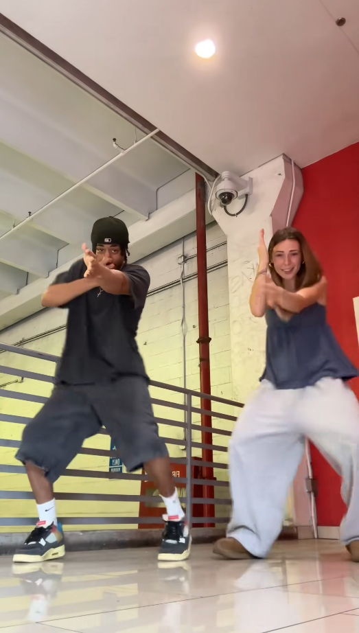 Fun dance moment with a girl