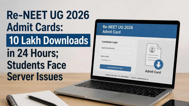 Re-NEET UG 2026 admit cards: 10 lakh downloads in 24 hours; students ...