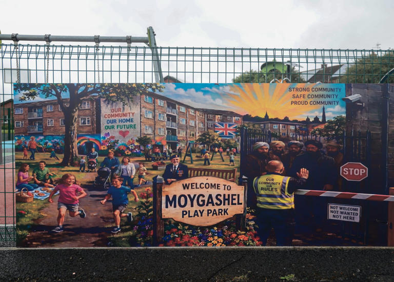 Racist banner at children’s playpark in Tyrone removed for the second time