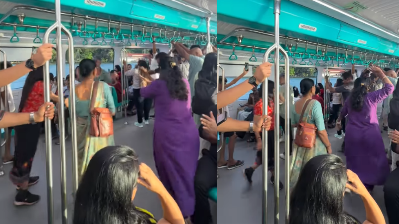 Video: Tourists perform garba on Kochi Water Metro in Kerala; internet ...