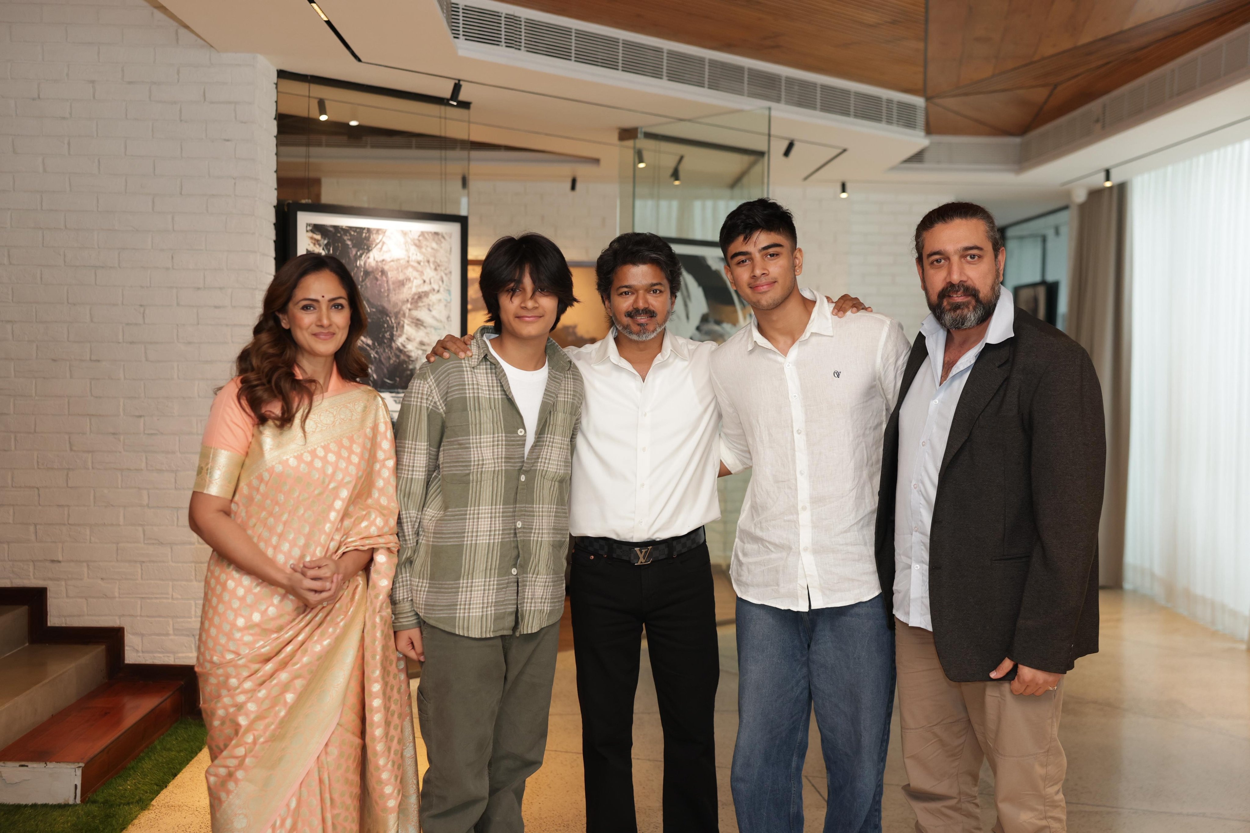 Pics: Actors Simran, Simbu's warm reunion with CM Vijay at his party ...