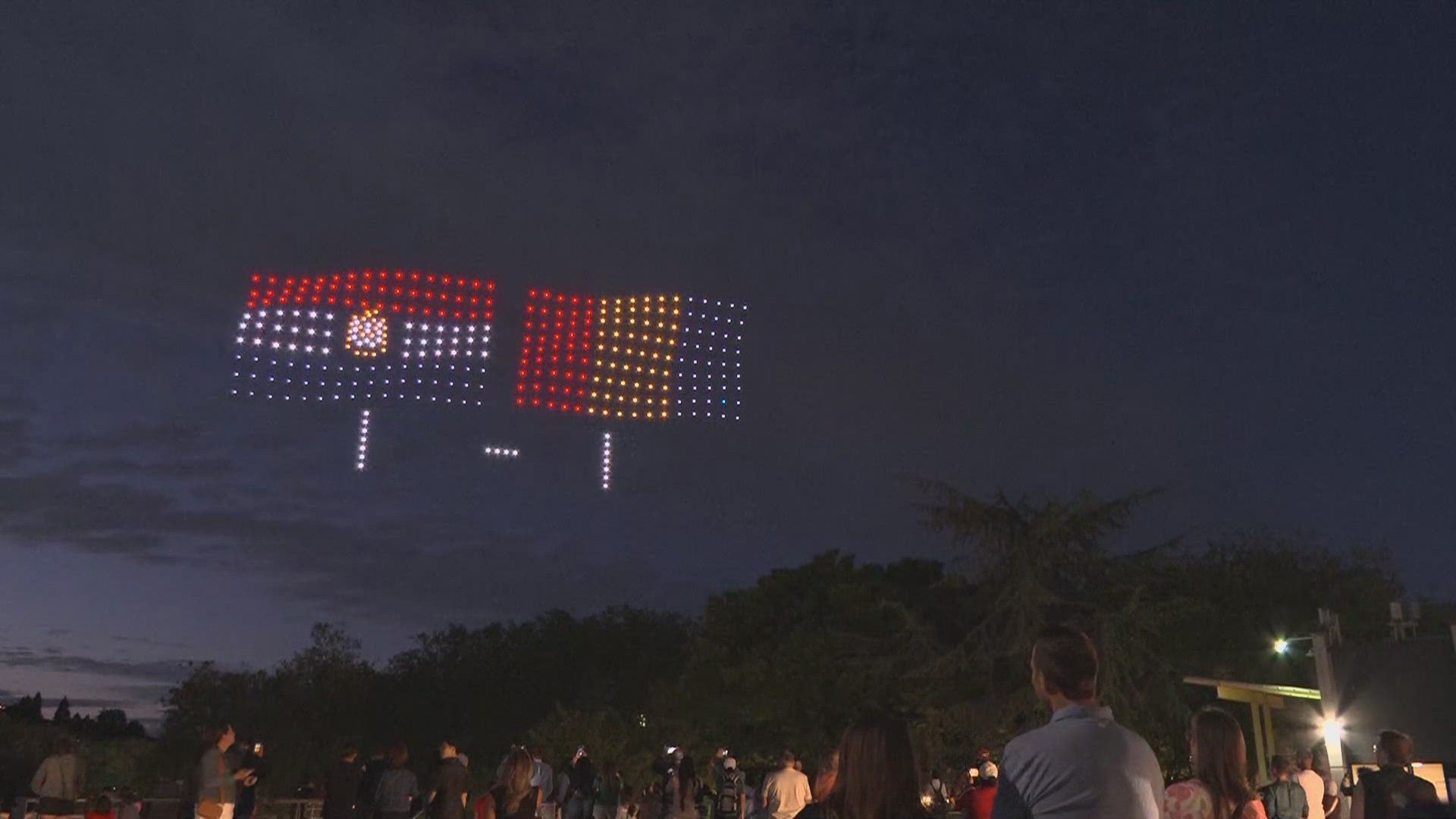 Seattle hosts drone show of World Cup match scores