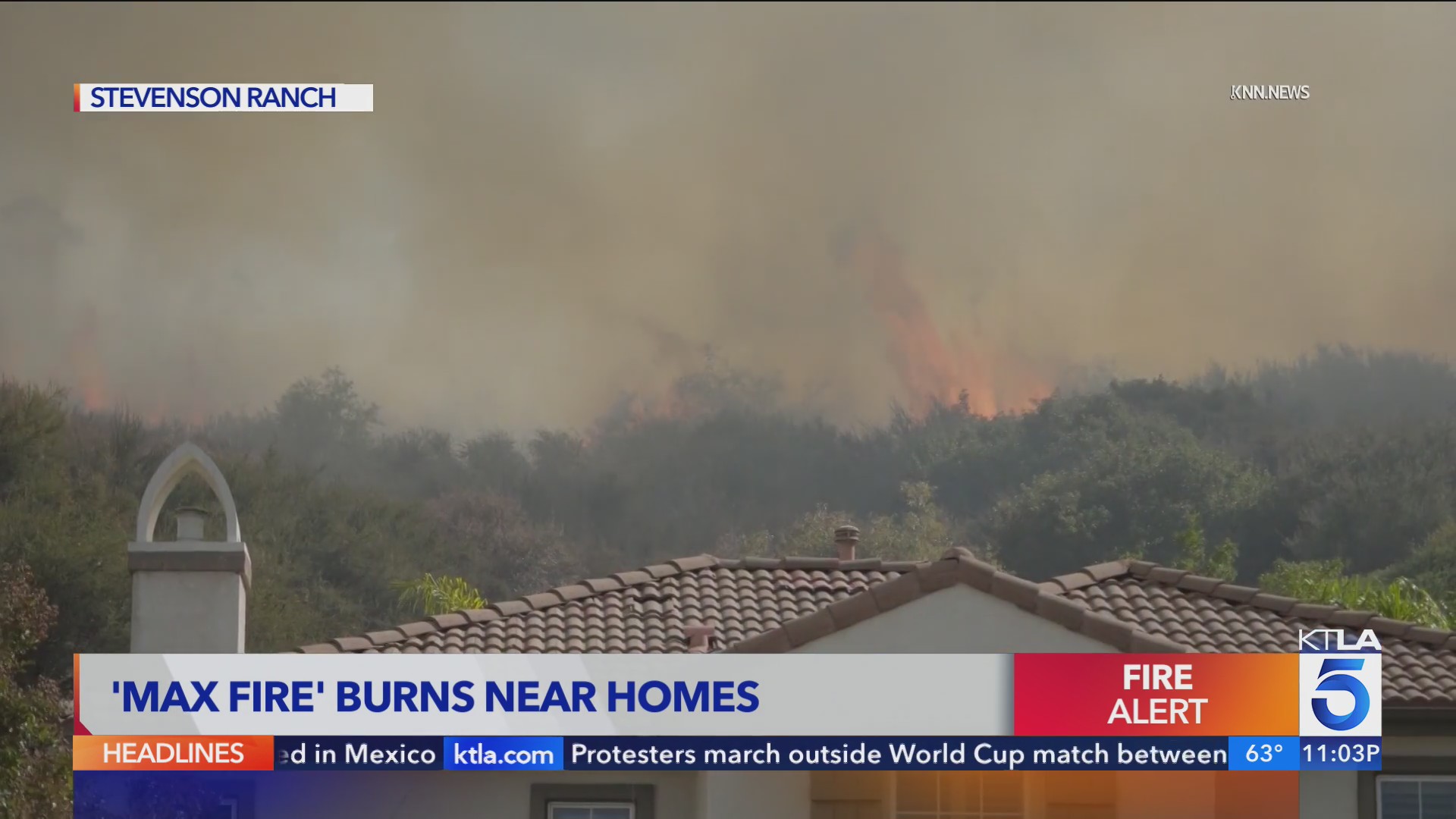 Max Fire burns near Stevenson Ranch homes