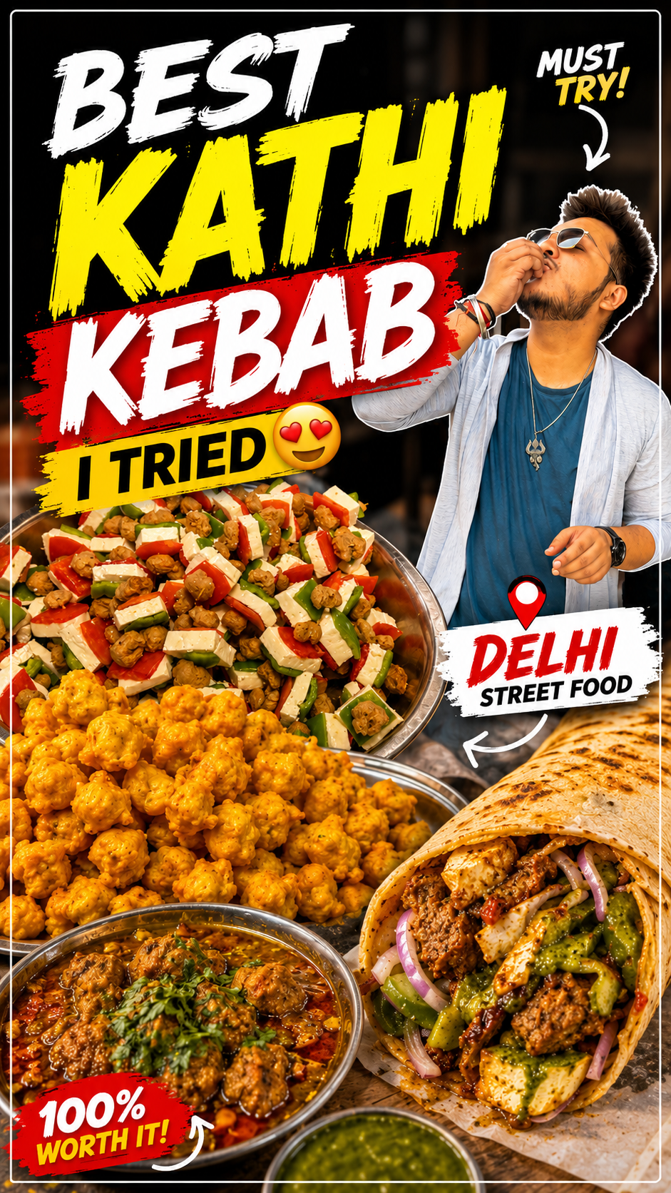Kathi kebab in Delhi India 🇮🇳 | Juicy kebab with soft rumali roti every ...