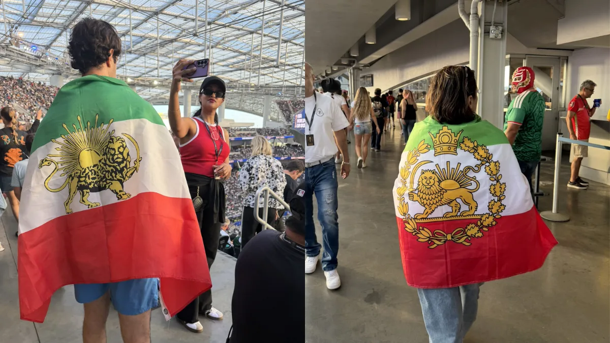 Iran supporters display banned pre-revolutionary flag at FIFA World Cup ...