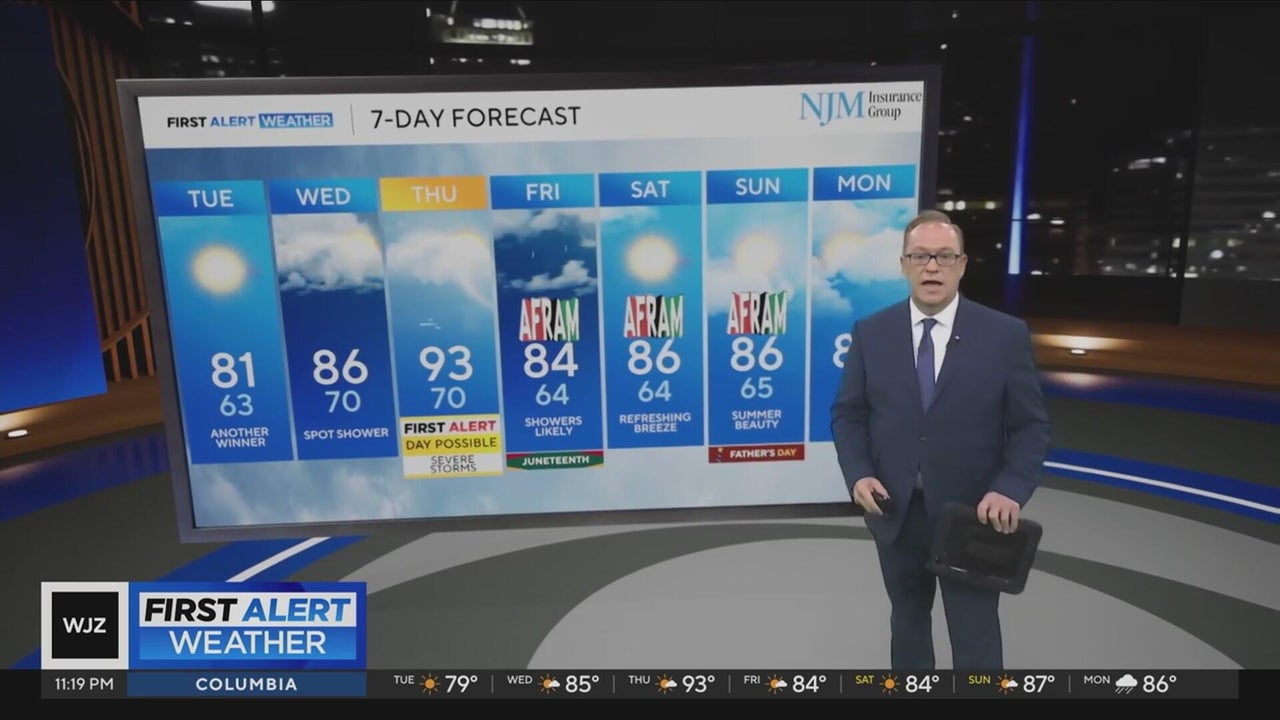 Near perfect weather in Maryland on Tuesday