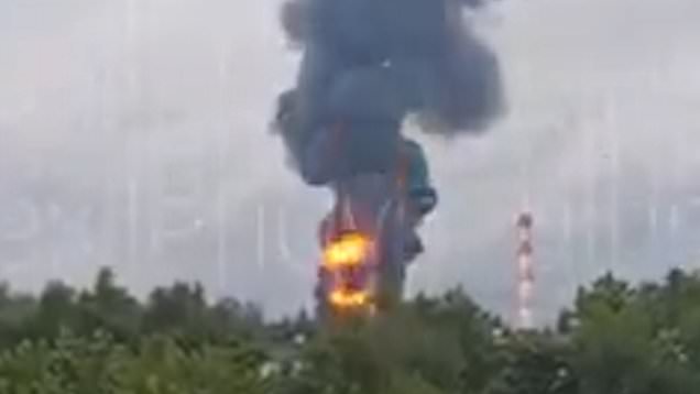 Moment Ukraine scores direct hit on one of Russia's top oil refineries ...