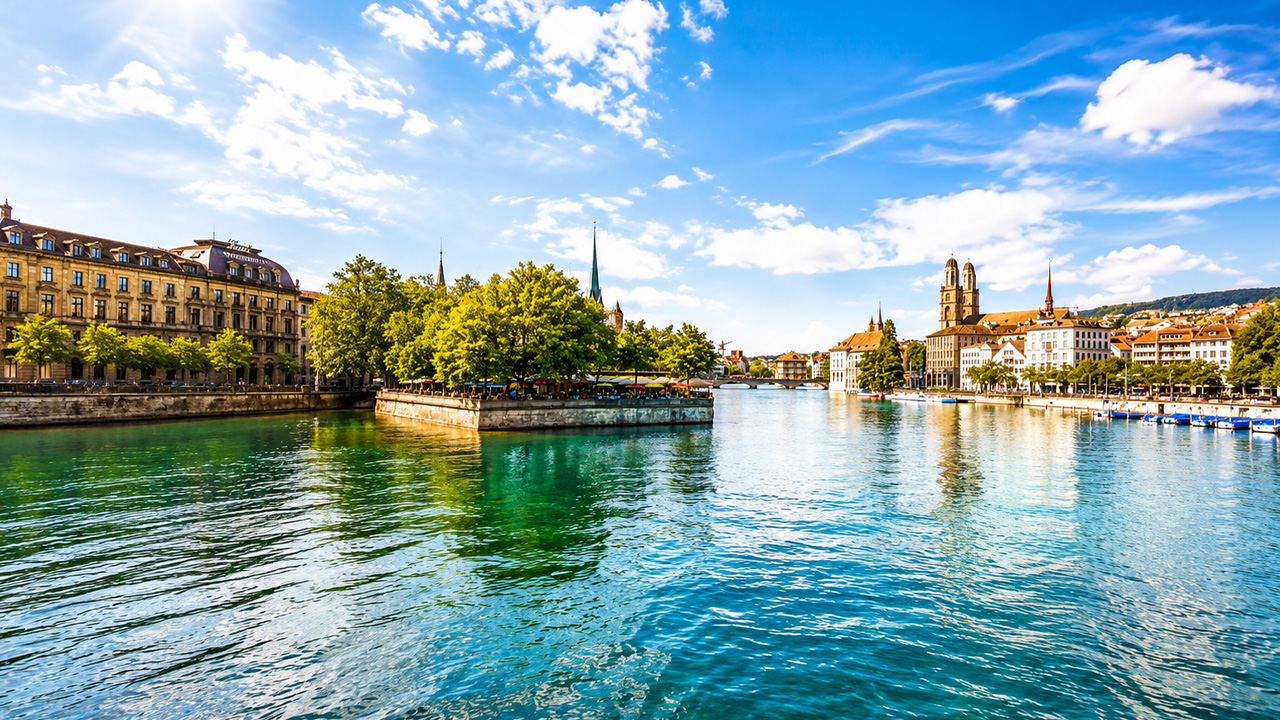 Har du sett stadslivet i Schweiz från sjön?