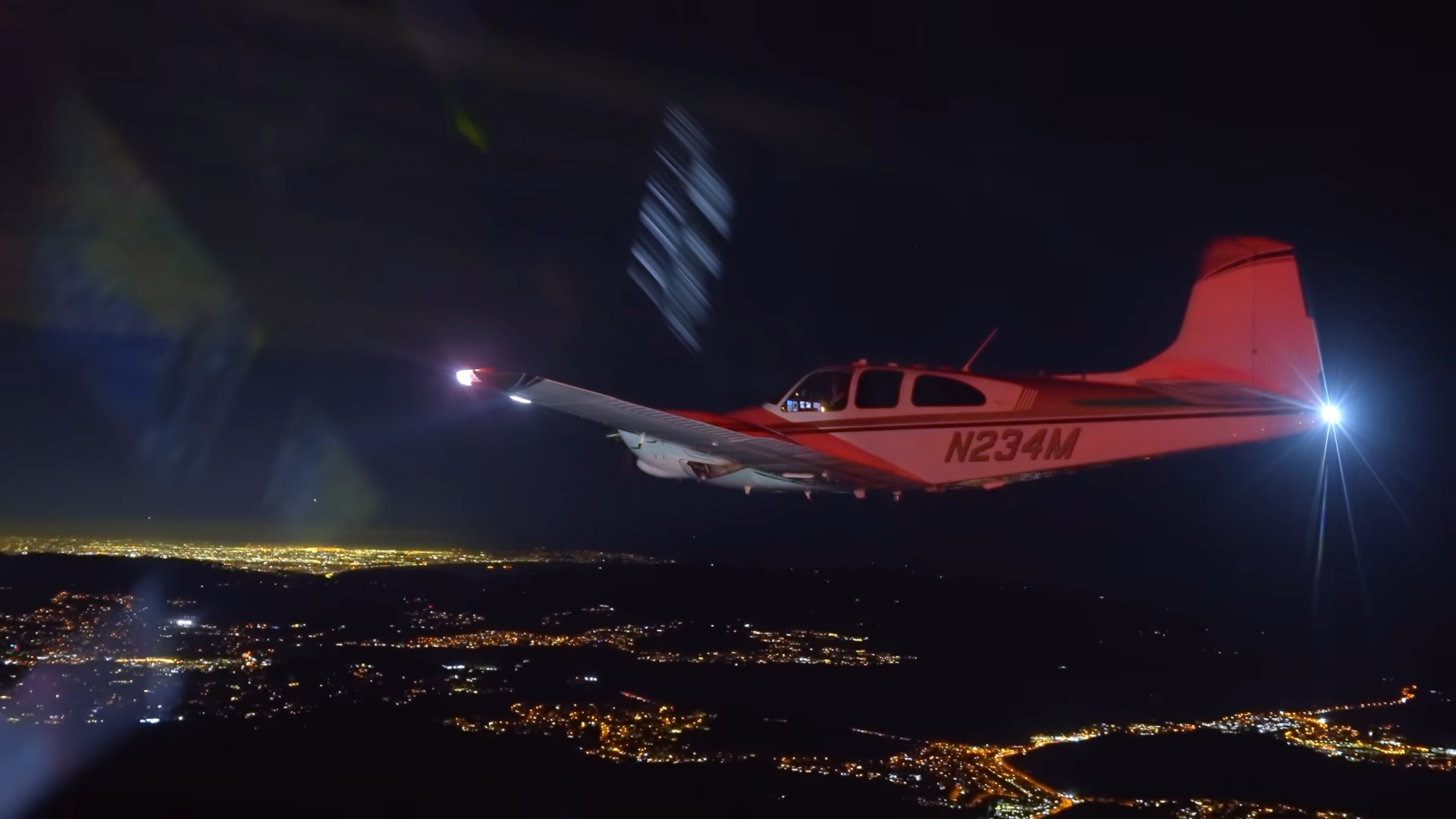 Watch a night formation flight enter the world’s busiest airspace