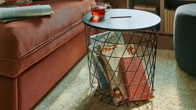 This IKEA side table makes small rooms feel airy and open while ...