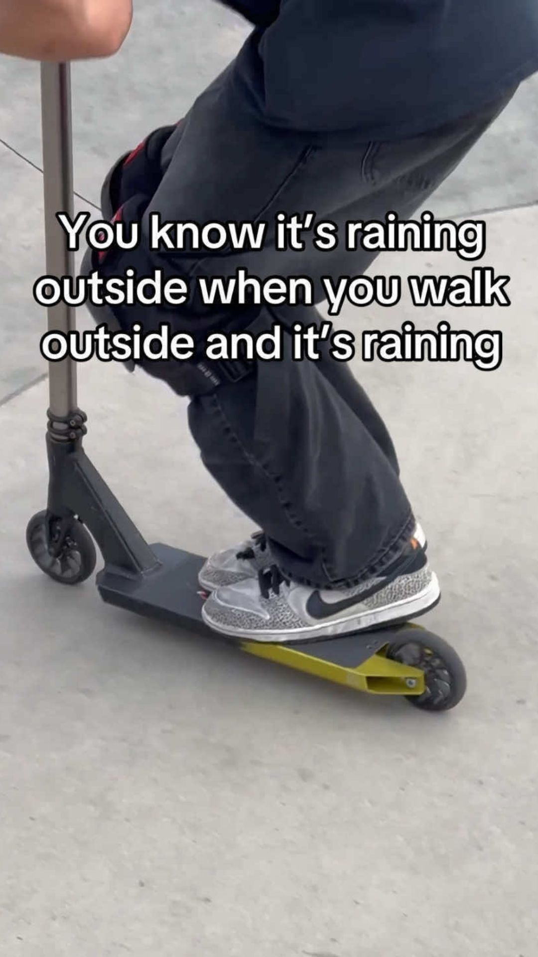 POV scooter ride: I guess it’s raining then moment