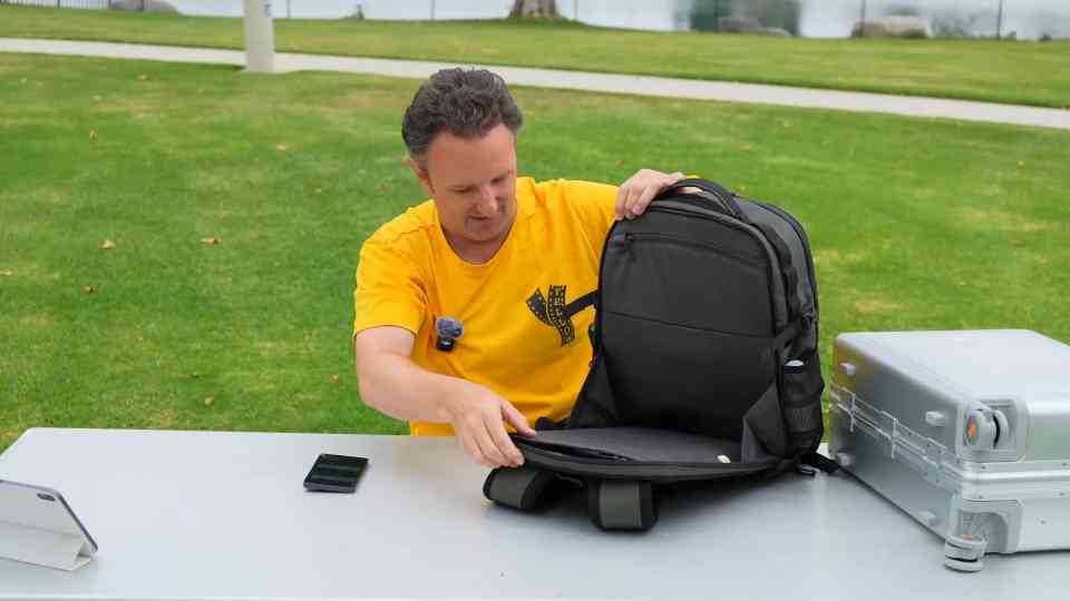 They designed a backpack for travelers who carry everything