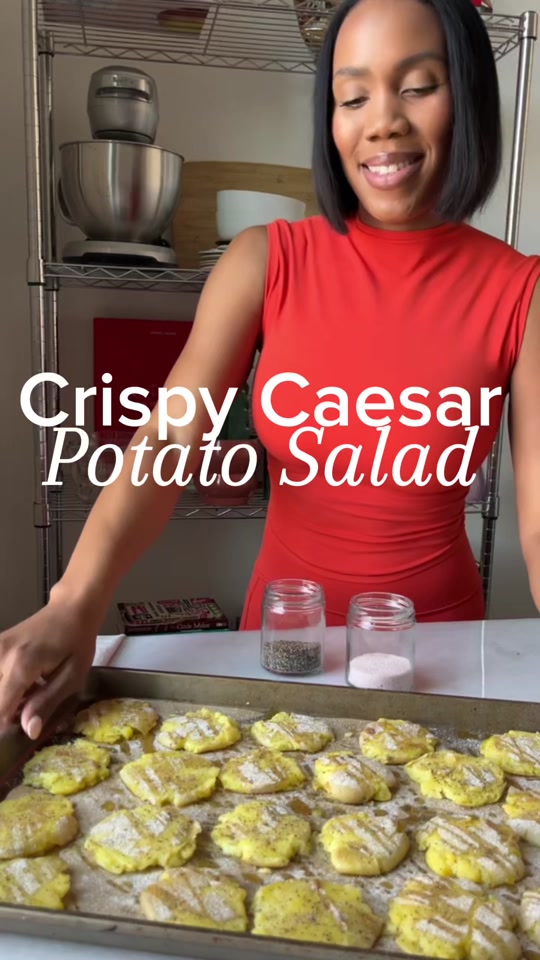 The ultimate Caesar salad and crispy potato combo