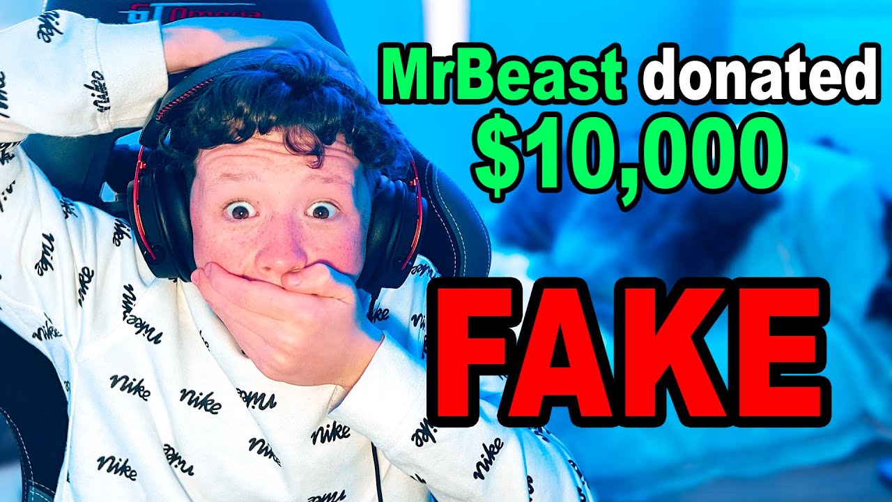 My little brother reacted to fake MrBeast donations