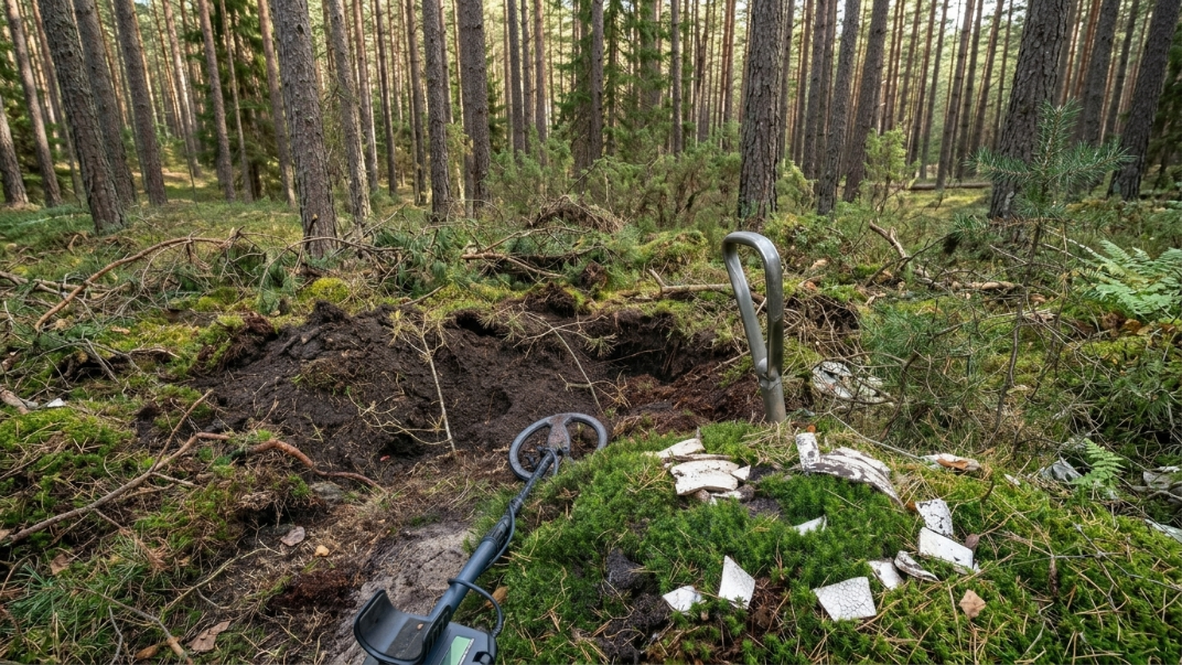 German positions reveal buried WW2 relics by the lakeside