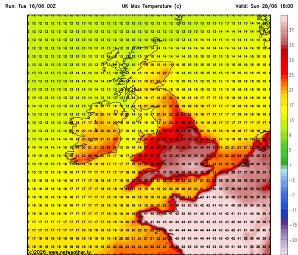 UK weather maps show 39C heatwave hitting UK in days - 17 counties ...