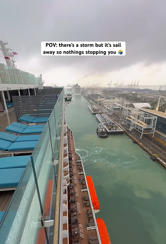 Storm on a cruise ship: Rough seas at sea