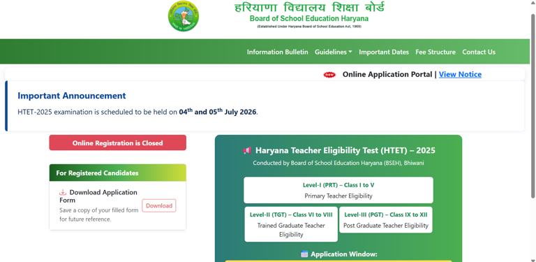 HTET 2025 revised schedule out at bseh.org.in; exam on July 4 and 5 ...