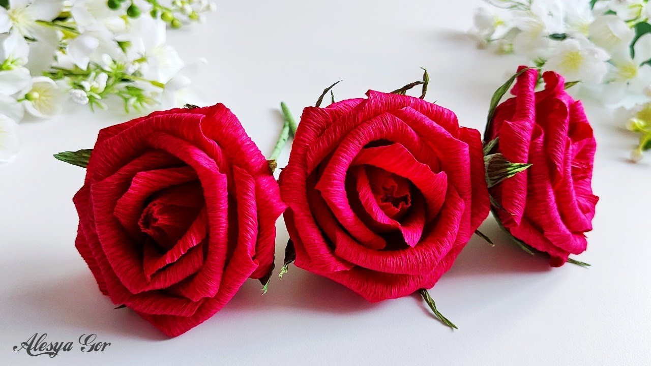 Crepe paper roses decoration ideas tutorial