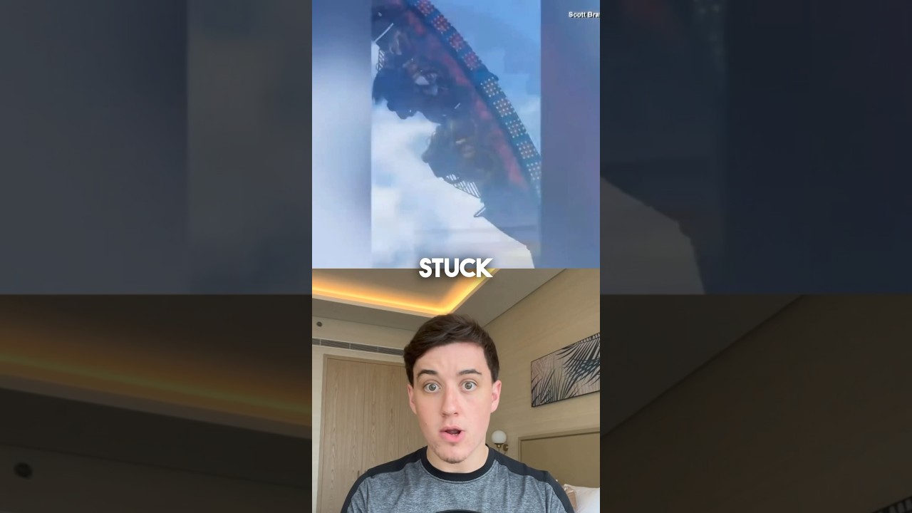 What happened when a roller coaster stopped upside down