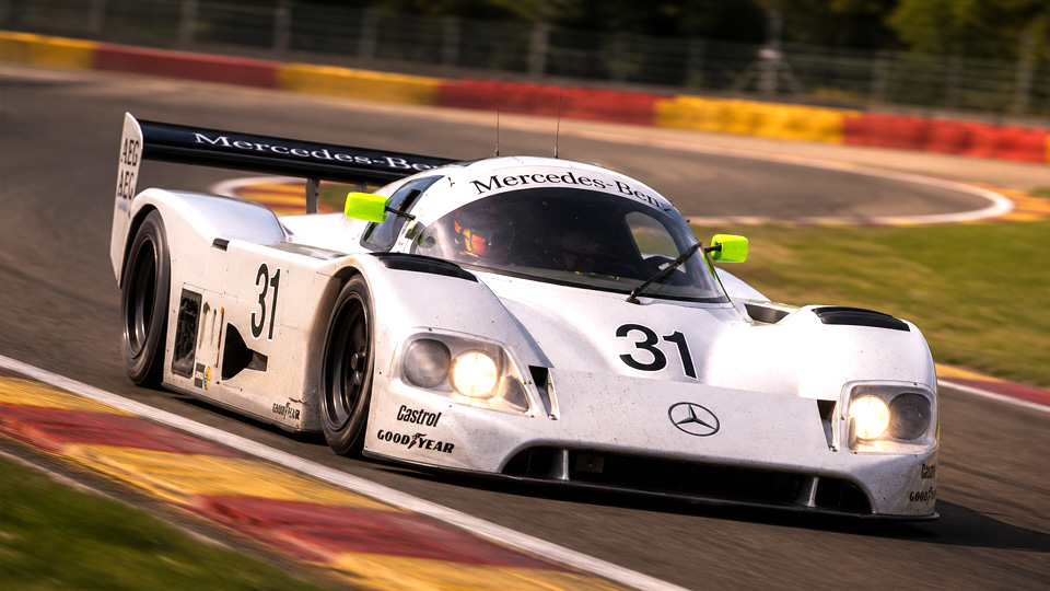 How loud is the Sauber C9 M119 V8 at full boost?