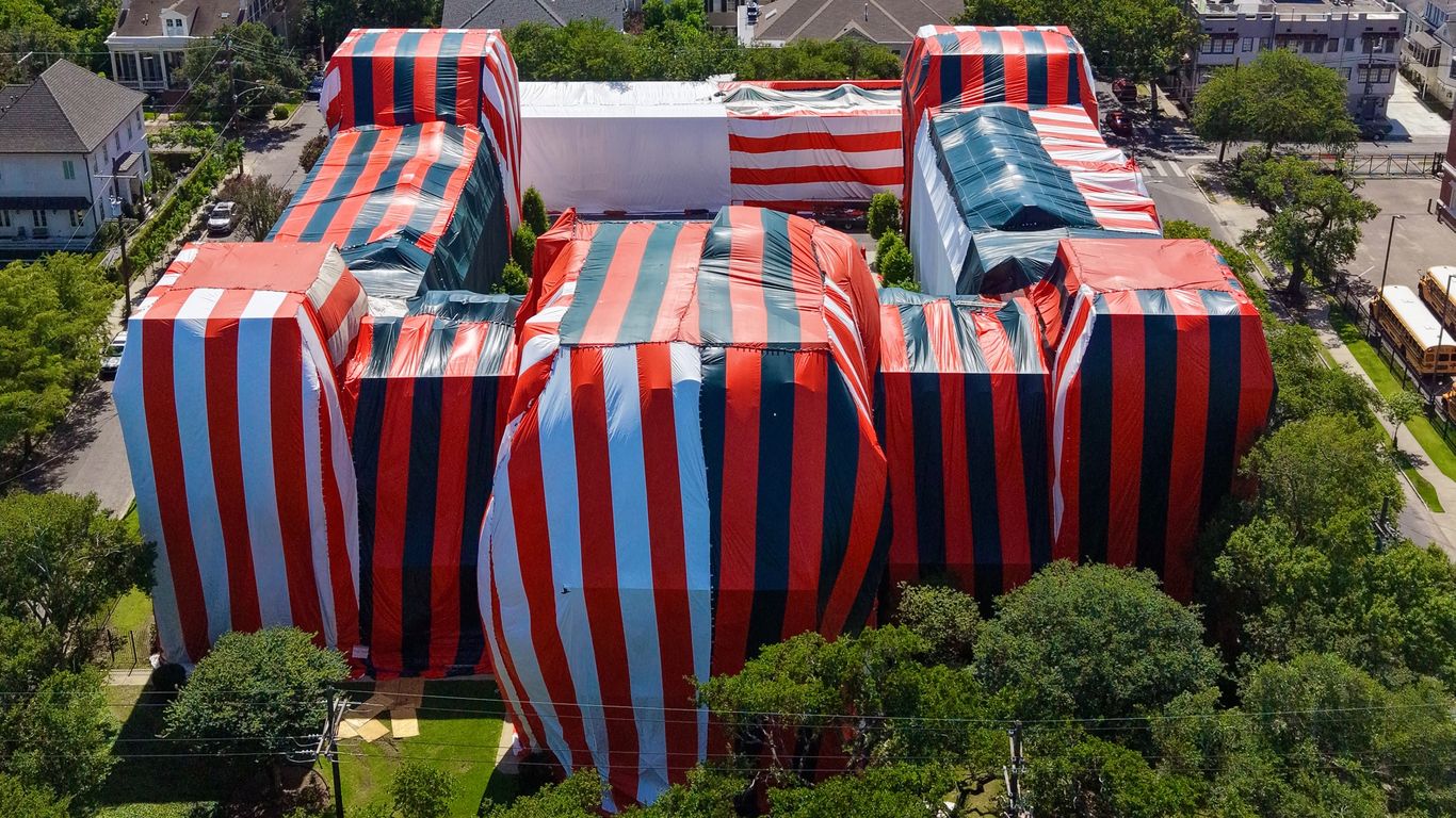 The giant striped tent turning heads in Uptown