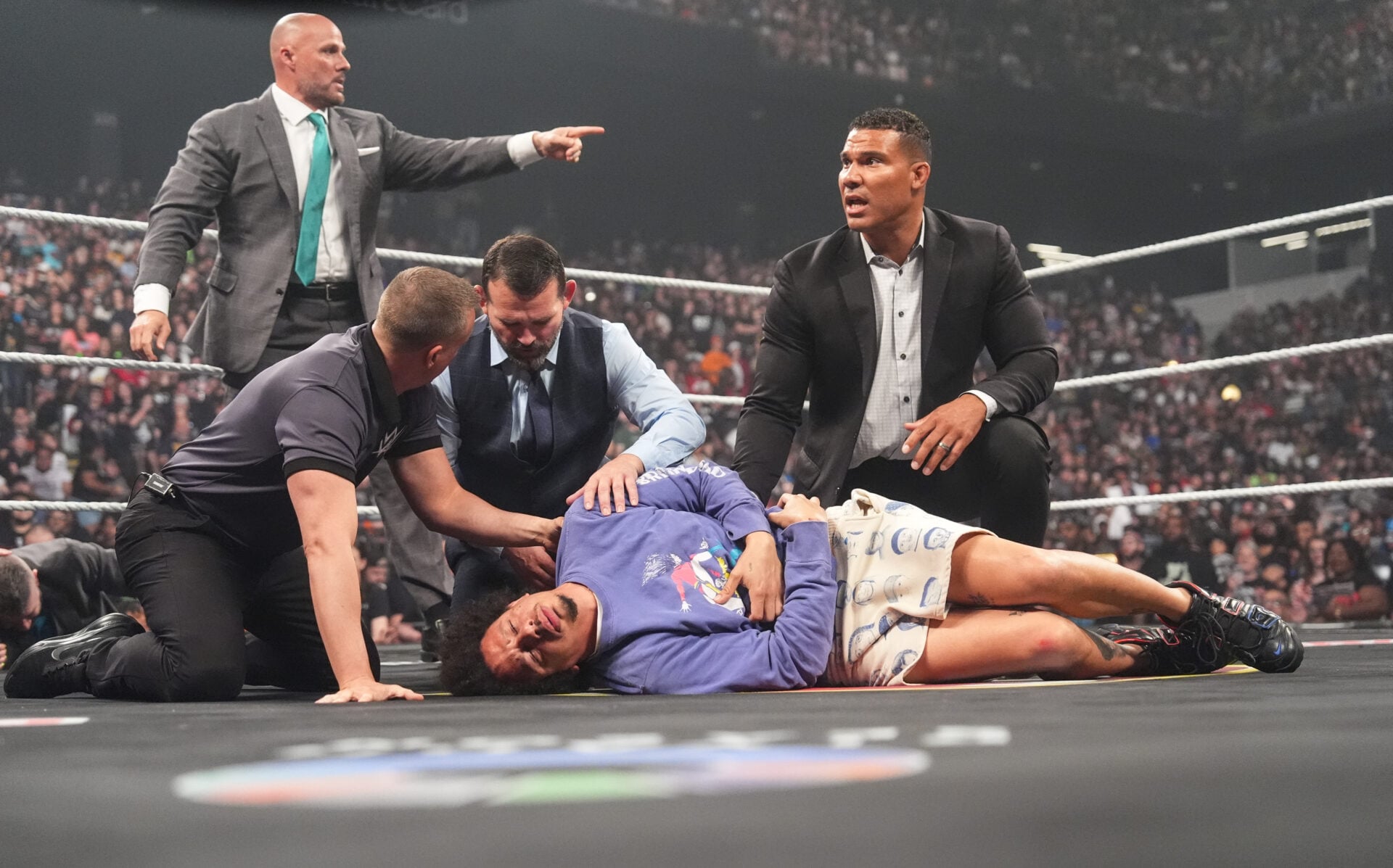 Comedian Eric Andre paid the price on WWE Raw after Roman Reigns gave ...