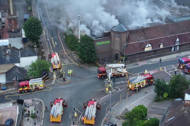 Dramatic pictures show fiery blaze at Waitrose supermarket this morning