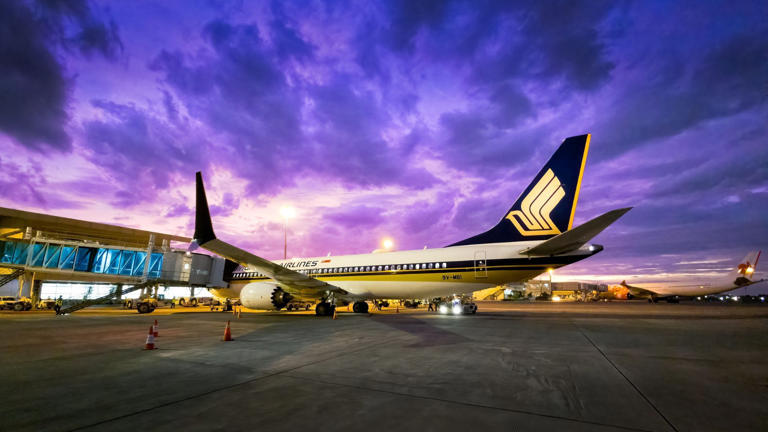 Singapore Airlines 737 MAX bursts tire upon landing, shuts down runway ...