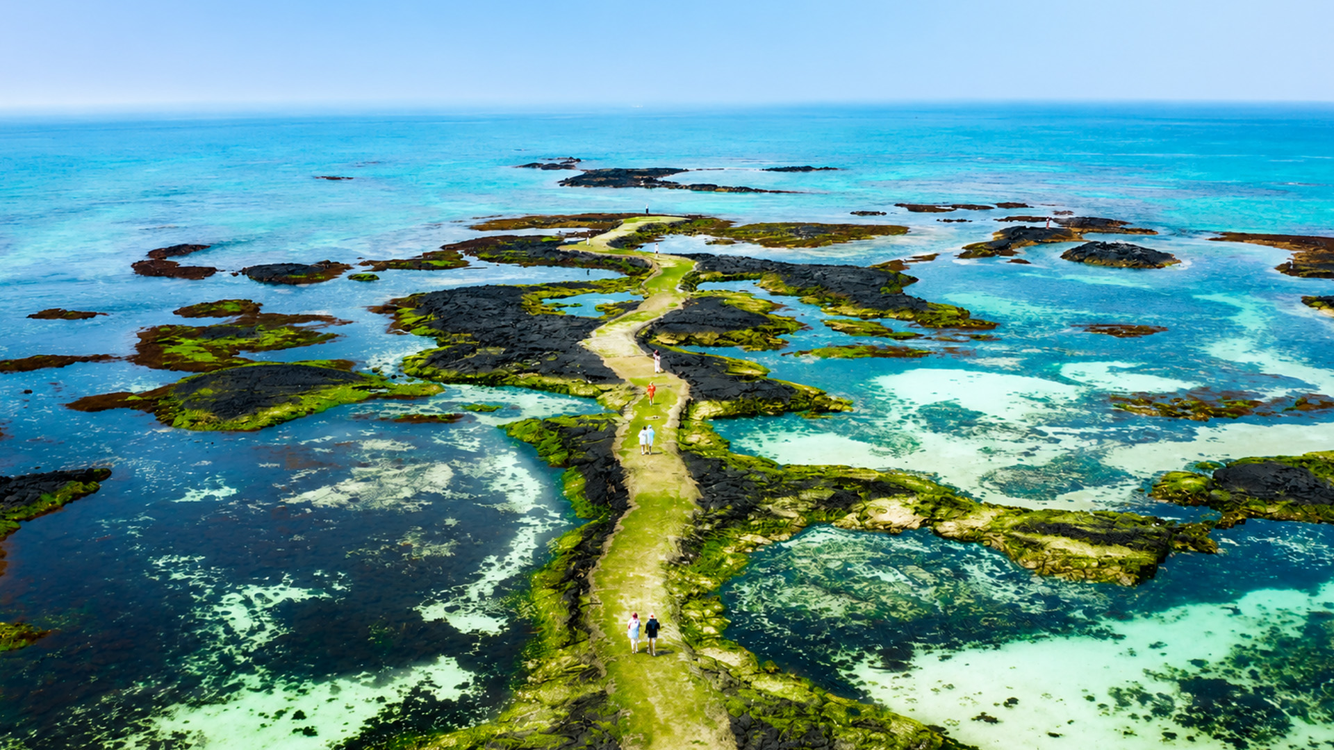 A coastal path hidden by the tides