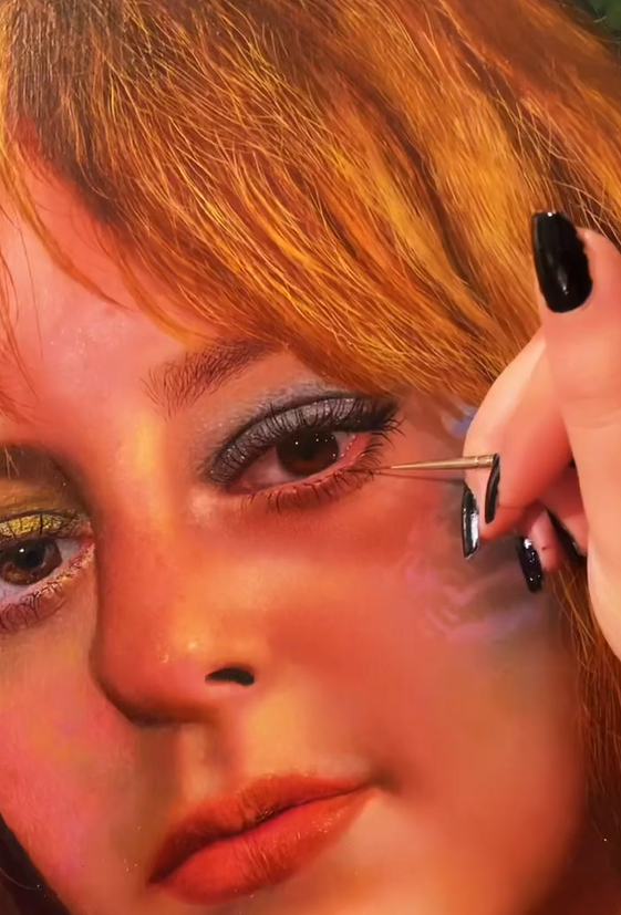 Painting skin texture with realistic detail | Art process tutorial