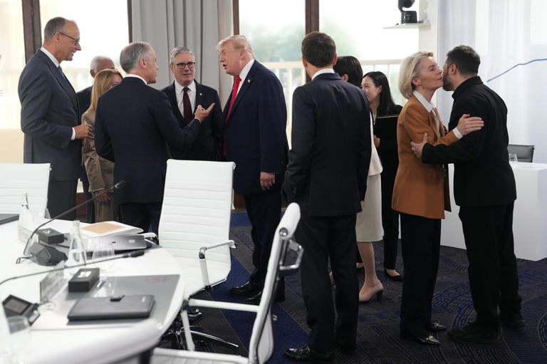 Donald Trump brutally snubbed at G7 with cold handshake as Macron and ...