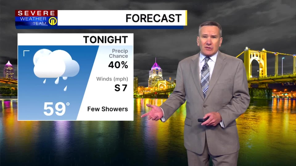 Highs in the 70s on Tuesday, showers move in this evening