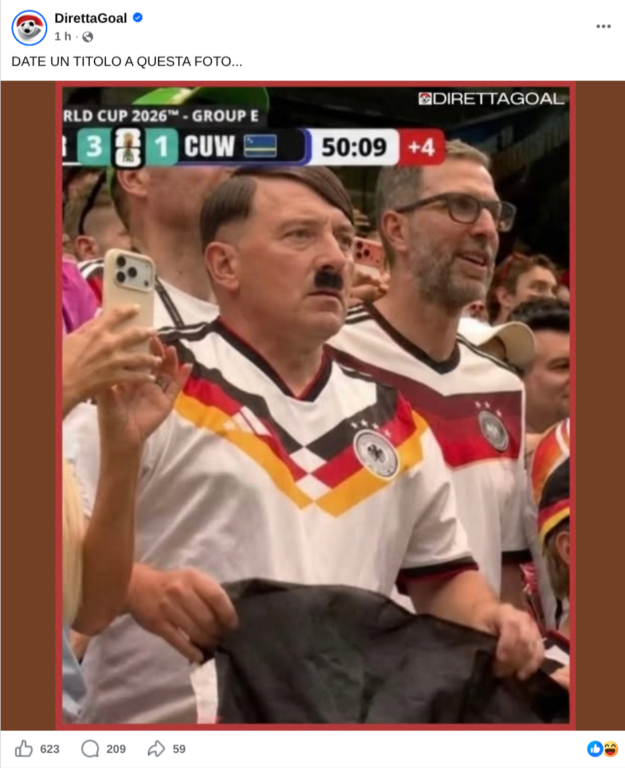 Quella foto del tifoso tedesco vestito da Hitler che tutti stanno ...