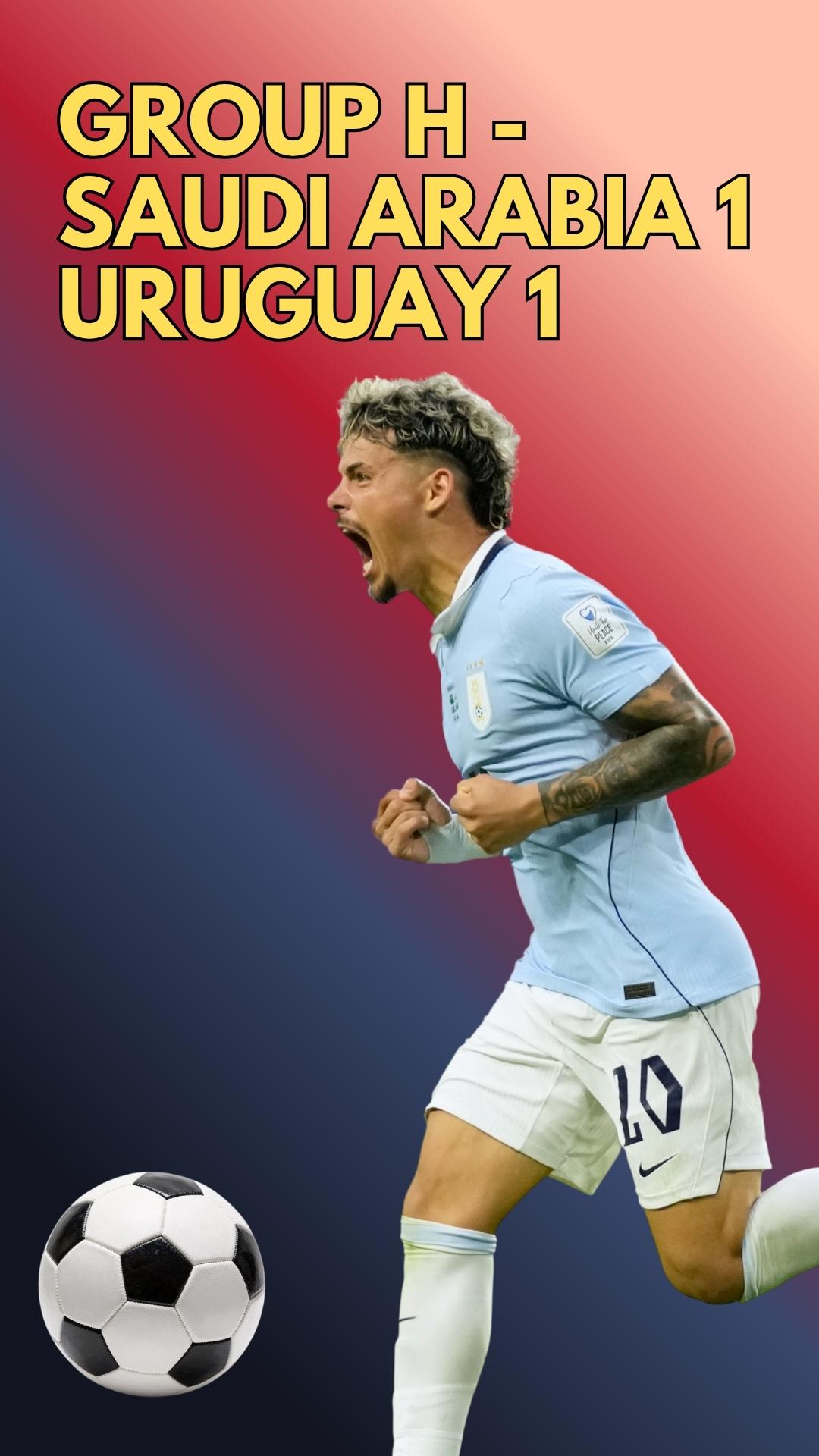 Araujo rescues draw for Uruguay against stubborn Saudi Arabia in their ...