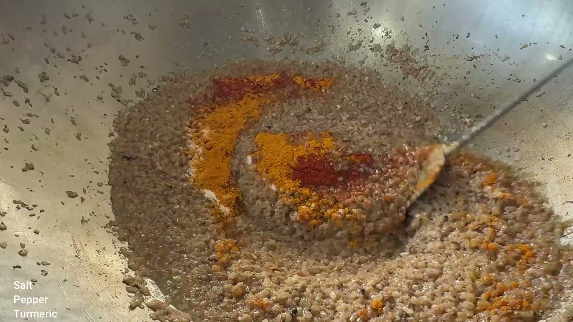 Traditional countryside cooking with paneer and onions