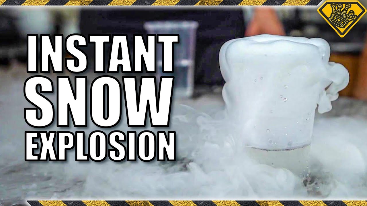 What happens when you mix liquid nitrogen and instant snow?
