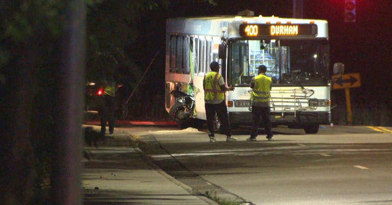 Motorcycle and Durham city bus crash off Erwin Road, serious injuries ...